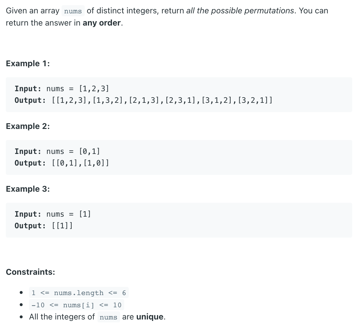 Leetcode # 46 (Python): Permutations